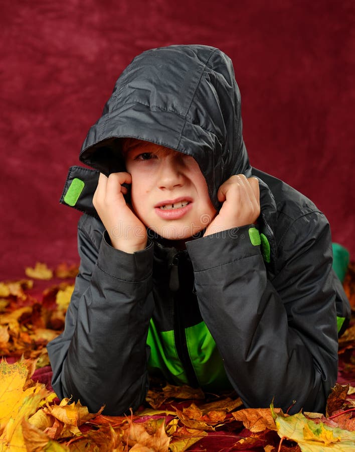 Bad weather stock image. Image of male, child, foliage - 34519793