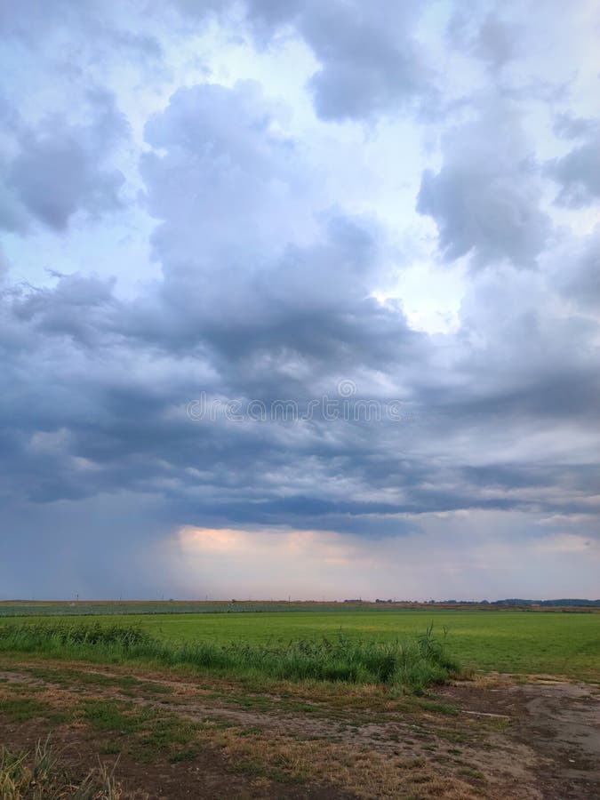 Developing Storm Clouds Over the Plains Stock Image - Image of meadow ...