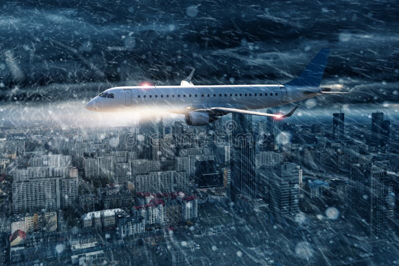 Bad Weather Conditions while Flying by Plane Stock Image - Image of ...