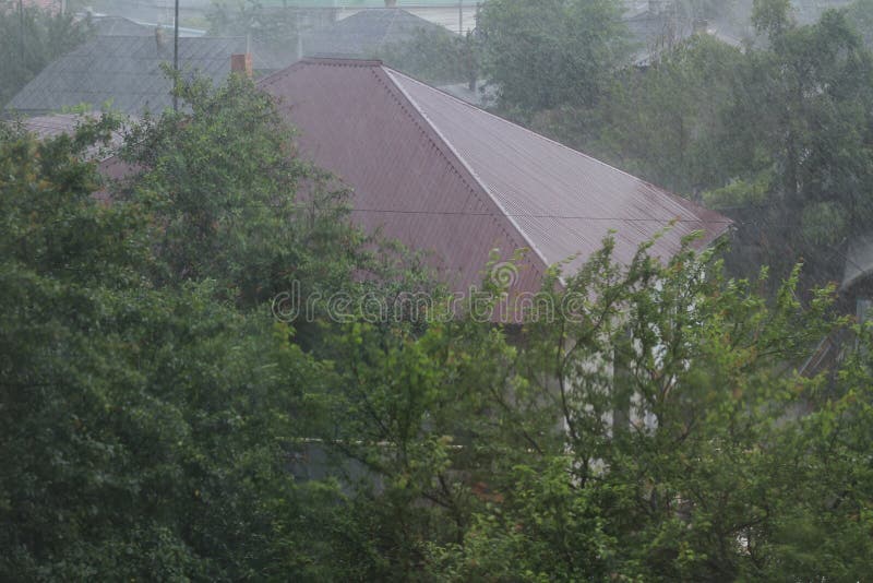 Bad Weather and Heavy Rainfall in the Countryside Stock Photo - Image ...