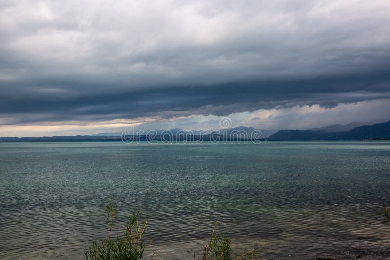 Bad Weather on Lake Garda, Storm on Lake Garda Stock Image - Image of ...