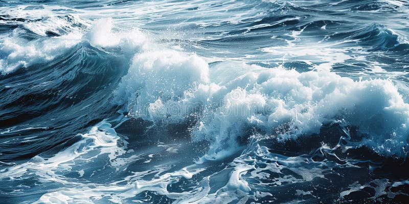 Bad Weather Rainy Stormy Ocean with Waves.Macro.AI Generative Stock ...