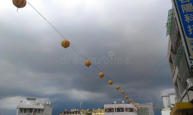 Bad Weather & a String of Lights Editorial Photography - Image of ...