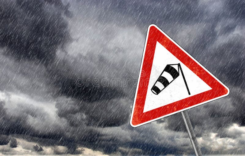 Caution - Risk of Storm and Heavy Rain Stock Photo - Image of dangerous ...