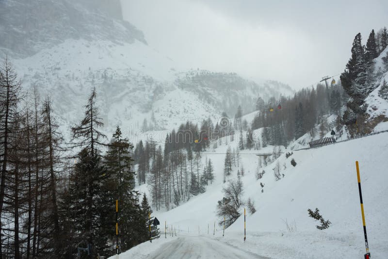 Bad Winter Weather in Mountains, Winter Road Stock Image - Image of ...