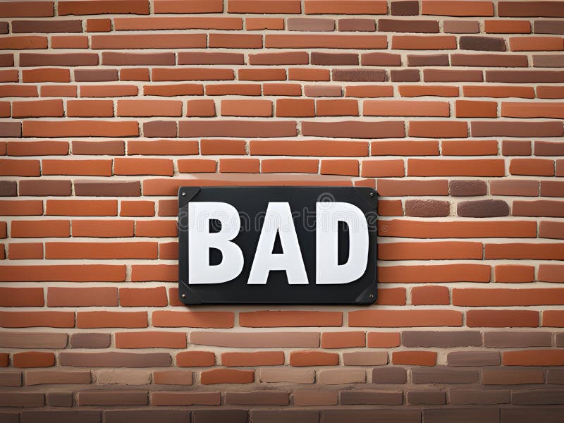 Bad Word Made with Brick Blocks Stock Illustration - Illustration of ...