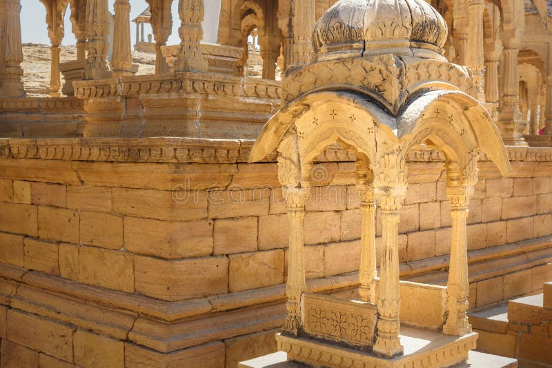Bada Bagh Ancient Cenotaphs Complex. Jaisalmer. India Stock Image ...