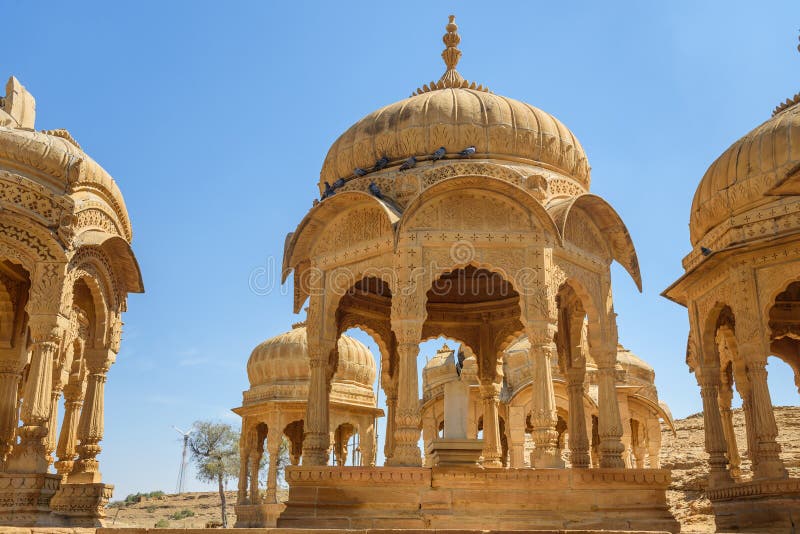 Ancient Bada Bagh Royal Cenotaphs, Also Known As Jaisalmer Chhatris At ...