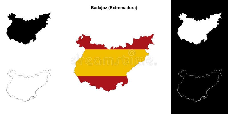 Badajoz outline map stock illustration. Illustration of extremadura ...