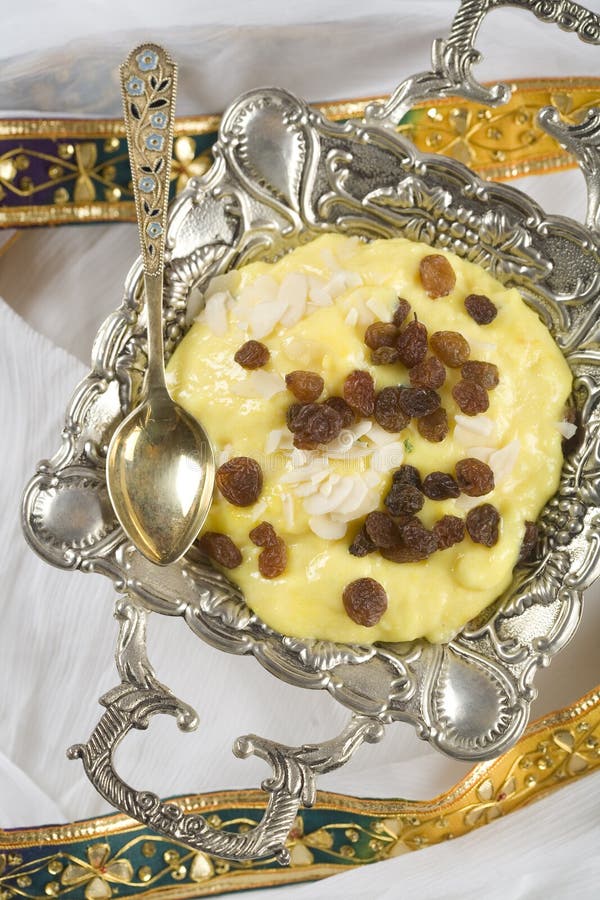Badam Phirni, Almond Pudding. Stock Image - Image of yellow, raisins ...