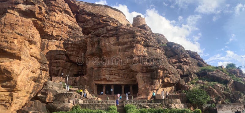 Badami cave temples editorial photography. Image of terrain - 237544217