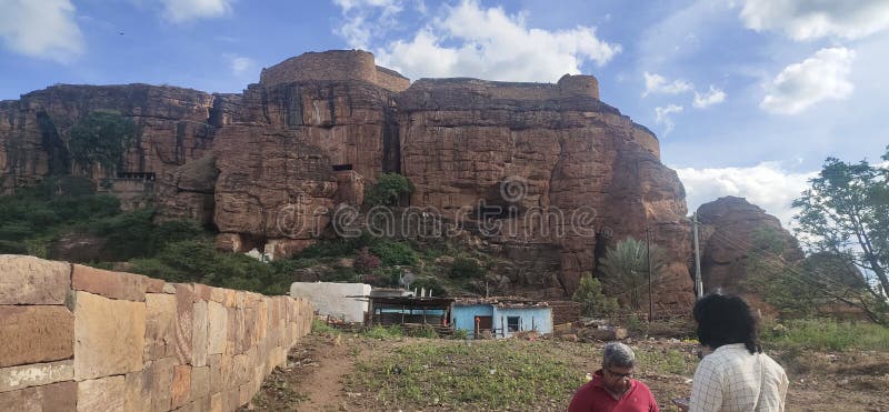 Badami cave temples editorial stock image. Image of wall - 237544249