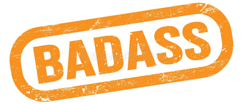 BADASS, Text on Orange Rectangle Stamp Sign Stock Illustration ...
