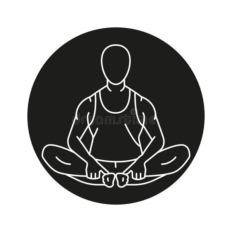 Baddha Konasana (Butterfly Pose) Line Icon. a Man Does Yoga Stock ...