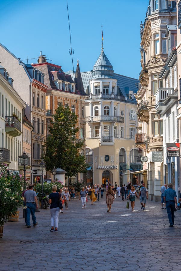 Baden Baden, September 22, 2020: People are Strolling through Th ...