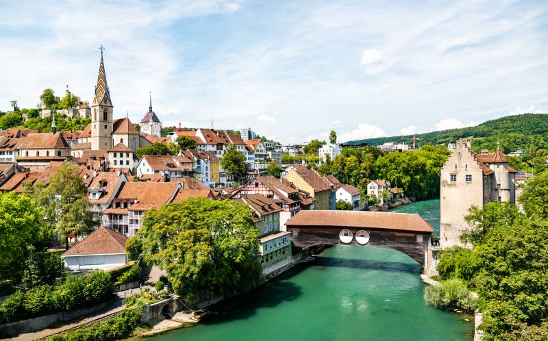 Baden Town in Aargau, Switzerland Stock Photo - Image of history ...