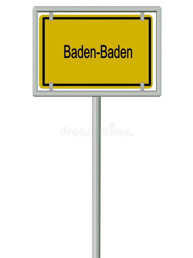 Baden-Baden, Town Sign Against White Background Stock Illustration ...