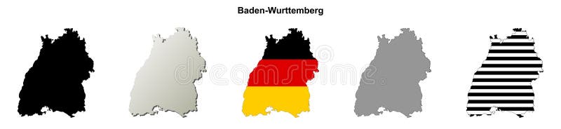 Baden-Wurttemberg Outline Map Stock Vector - Illustration of baden ...