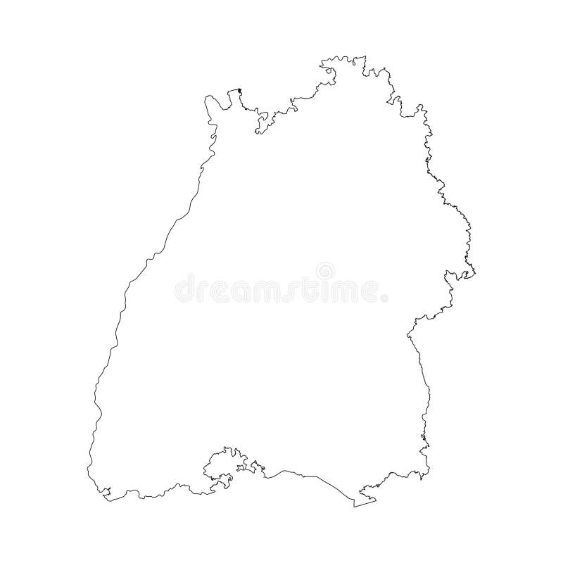 Baden-Wurttemberg Outline Map Stock Vector - Illustration of borders ...