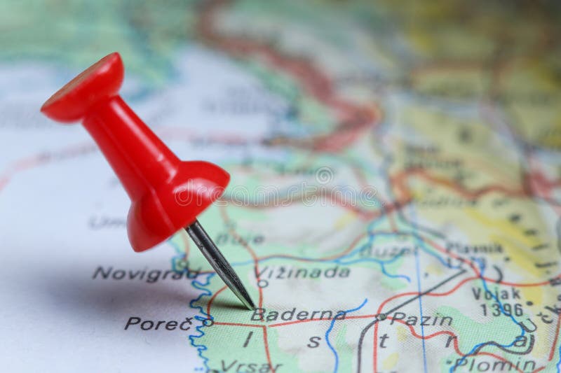 Baderna, Croatia Pin on Map Stock Photo - Image of business, guidance ...