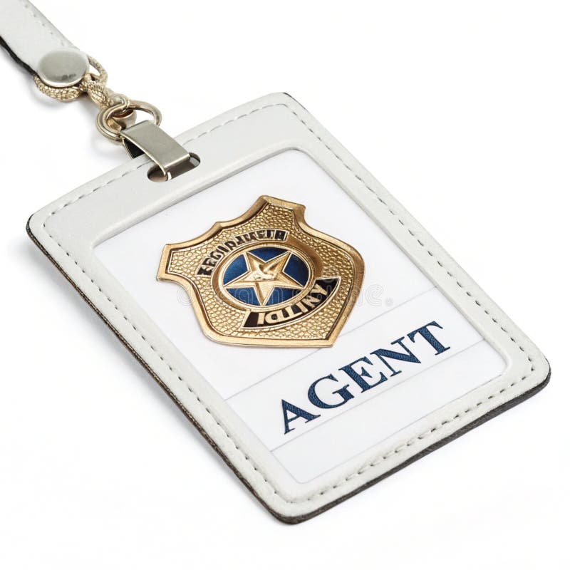 Badge Agent Isolated on White Stock Illustration - Illustration of ...