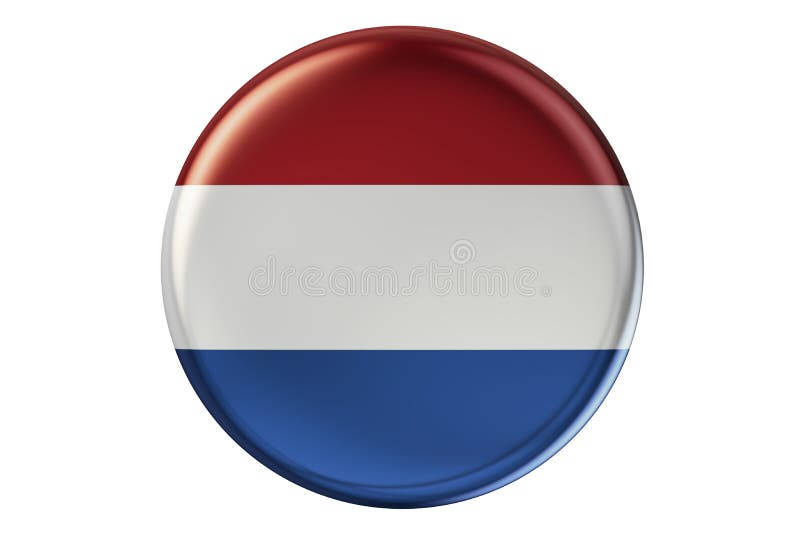 Badge Avec Le Drapeau Des Pays-Bas, Le Rendu 3D Illustration Stock ...