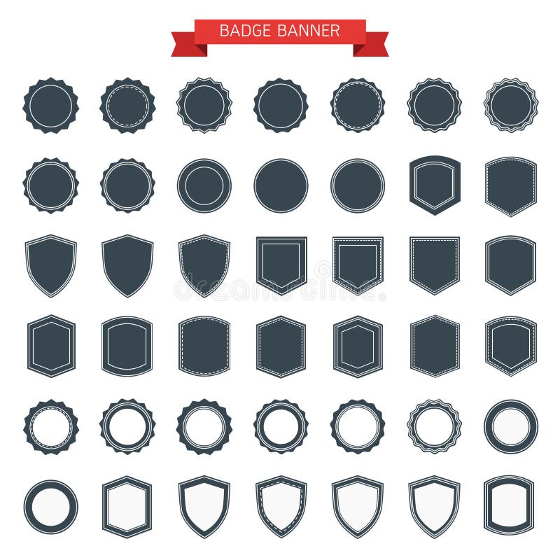 Badge Banner Flat Design Set Stock Vector - Illustration of bubble ...