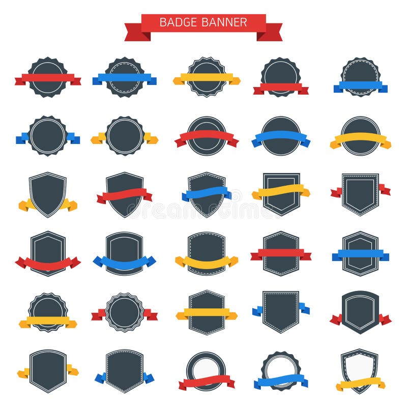 Badge banner stock vector. Illustration of graphic, orange - 77085873