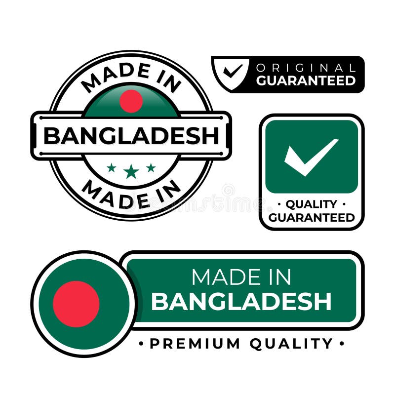 Badge Bundle Made in Bangladesh Label Icon Emblem Isolated on White ...