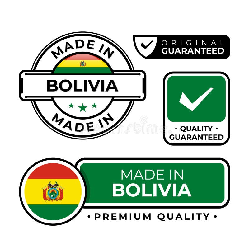 Badge Bundle Made in Bolivia Label Icon Emblem Isolated on White ...