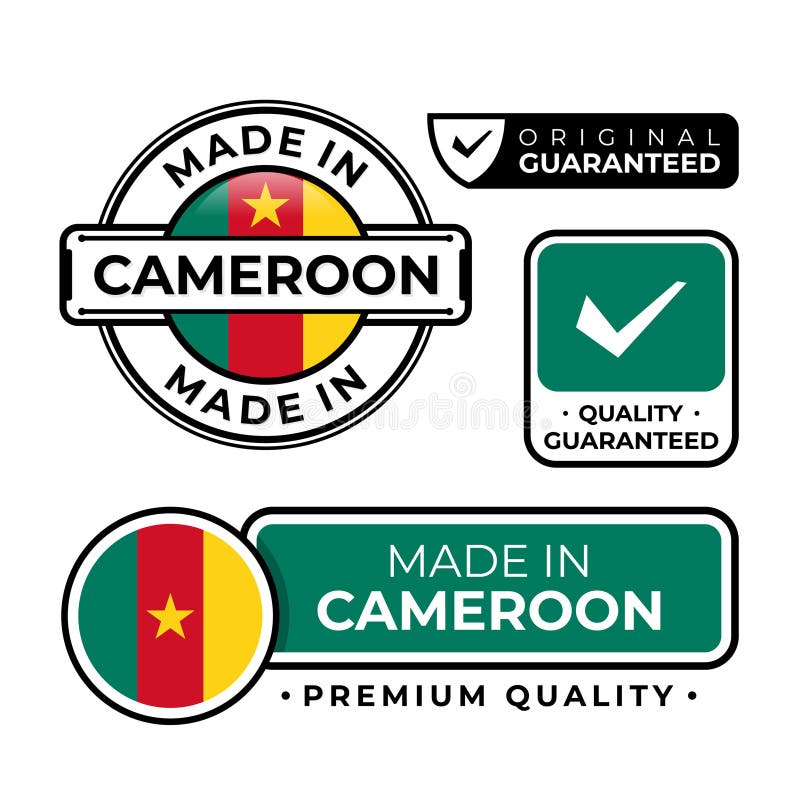 Badge Bundle Made in Cameroon Label Icon Emblem Isolated on White ...