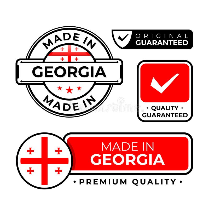 Badge Bundle Made in Georgia Label Icon Emblem Isolated on White ...