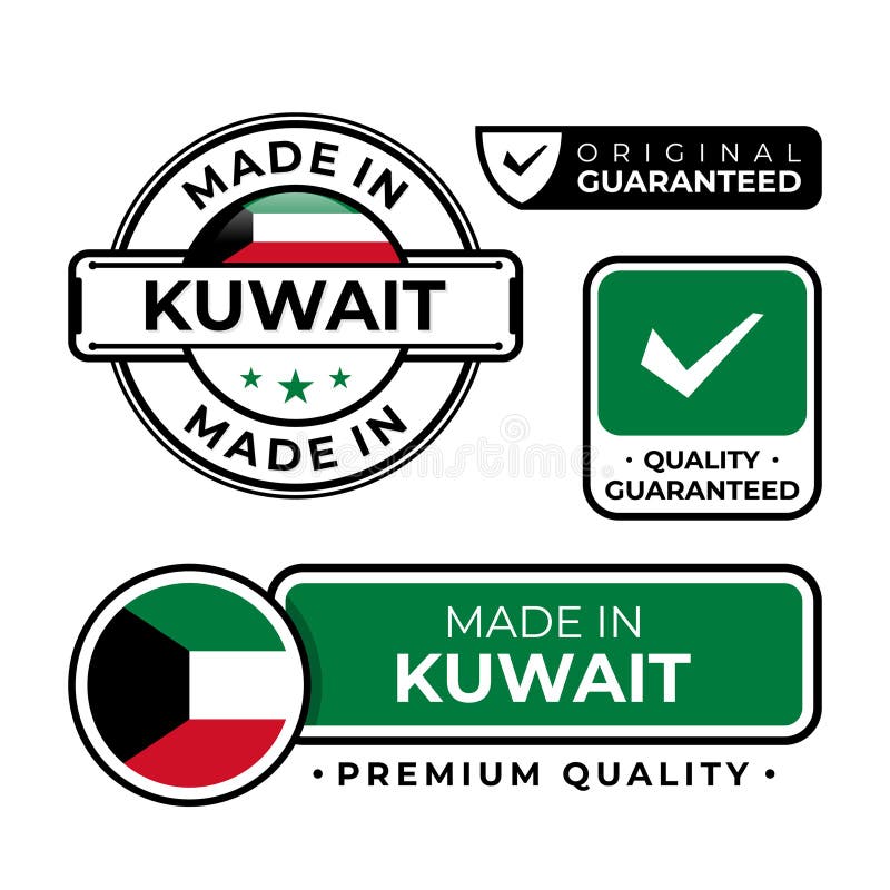 Badge Bundle Made in Kuwait Label Icon Emblem Isolated on White ...