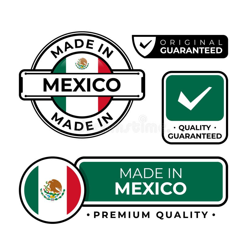 Badge Bundle Made in Mexico Label Icon Emblem Isolated on White ...