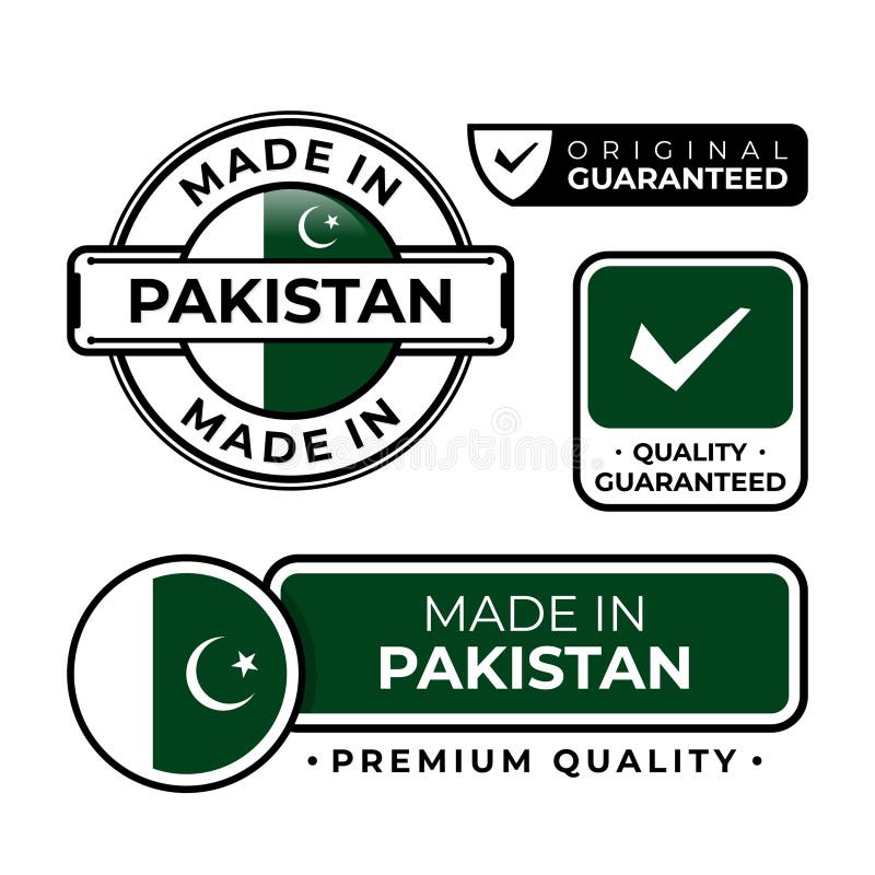 Badge Bundle Made in Pakistan Label Icon Emblem Isolated on White ...