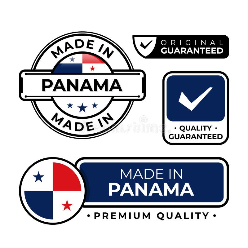 Badge Bundle Made in Panama Label Icon Emblem Isolated on White ...
