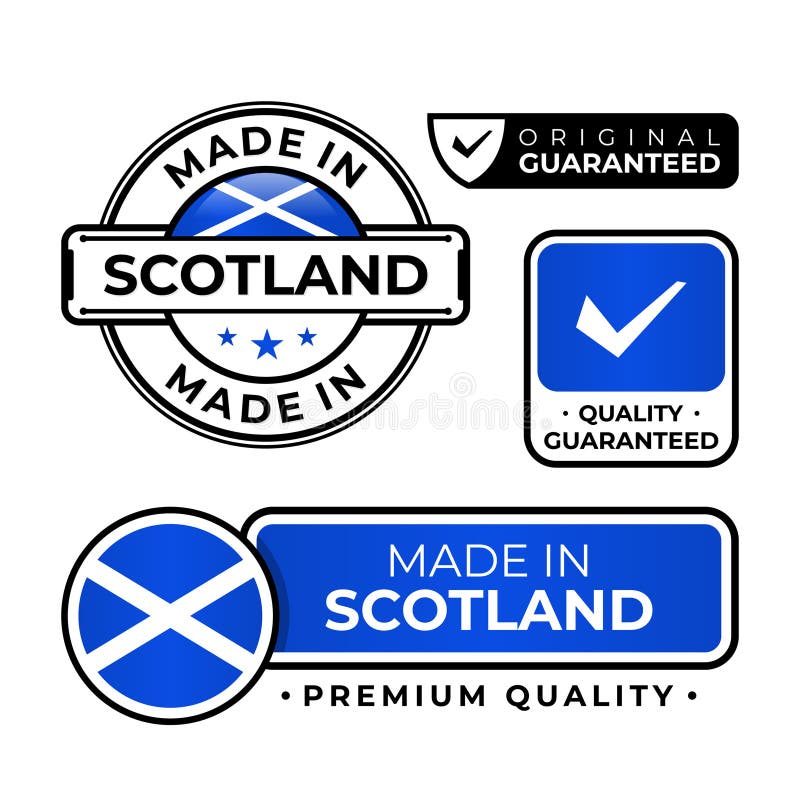 Badge Bundle Made in Scotland Label Icon Emblem Isolated on White ...