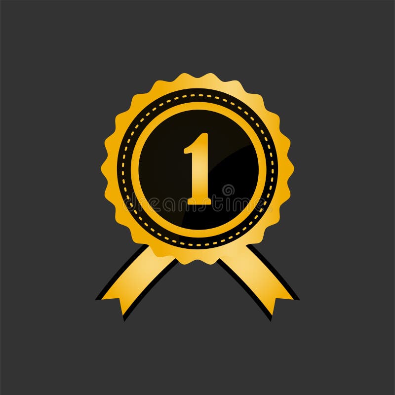 Golden Badge Champion Vector Design Illustration Stock Vector ...