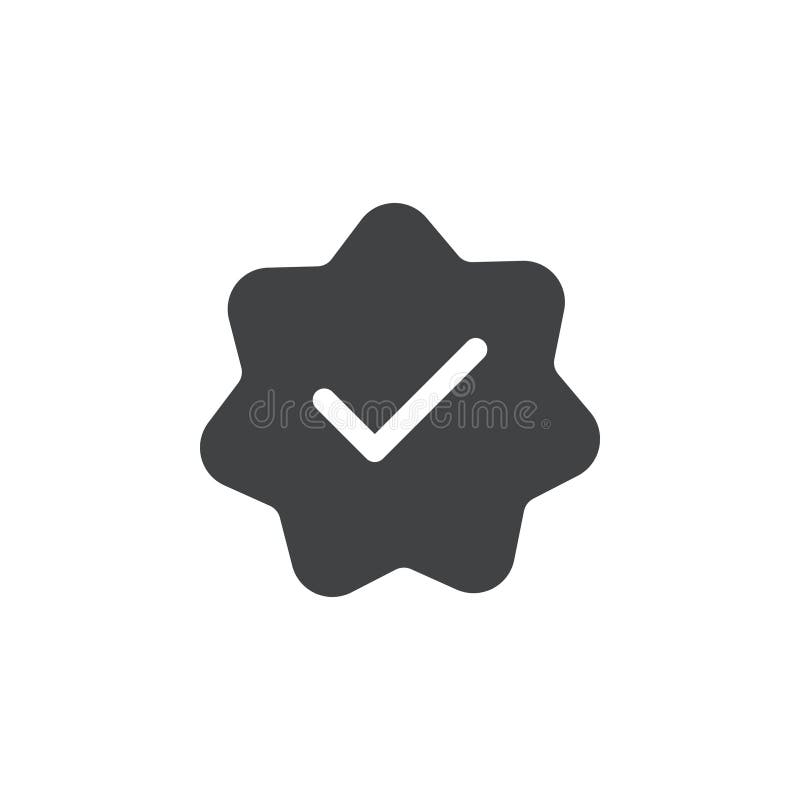 Badge with a Check Mark Icon Simple Vector Symbol Stock Vector ...
