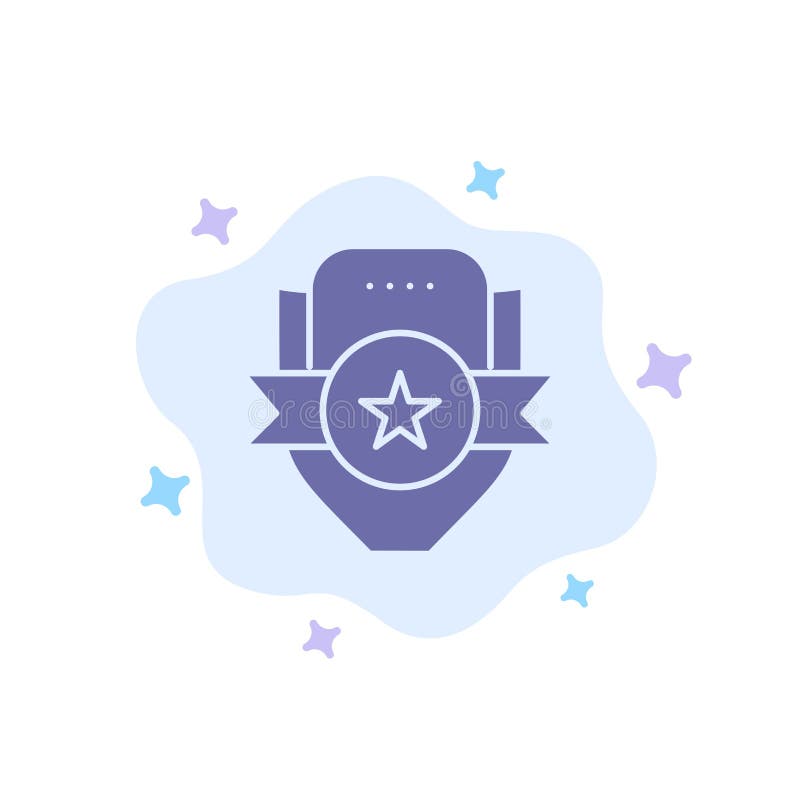 Badge, Club, Emblem, Shield, Sport Blue Icon on Abstract Cloud ...