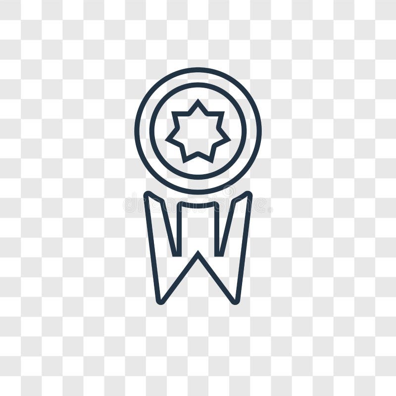 Badge Concept Vector Linear Icon Isolated on Transparent Background ...