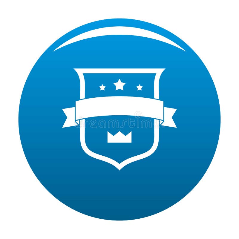 Badge Crown Icon Blue Vector Stock Vector - Illustration of premium ...
