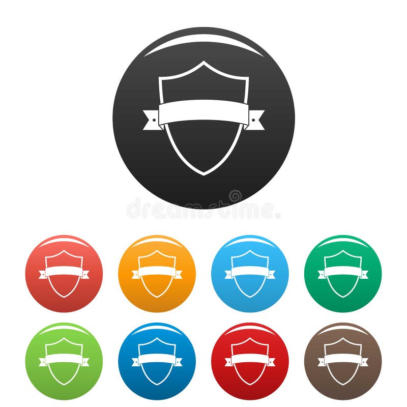 Badge Element Icons Set Color Vector Stock Vector - Illustration of ...