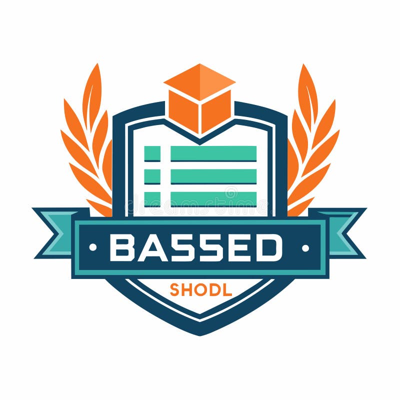 A Badge Featuring a Building Design with a Ribbon, Showcasing a Blend ...