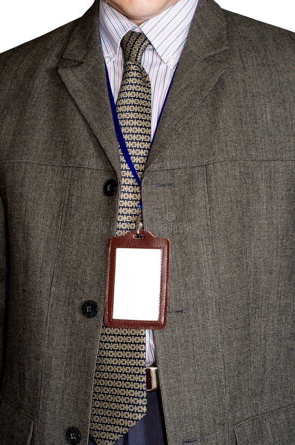 Badge Hanging Around His Neck Stock Image - Image of information, icon ...