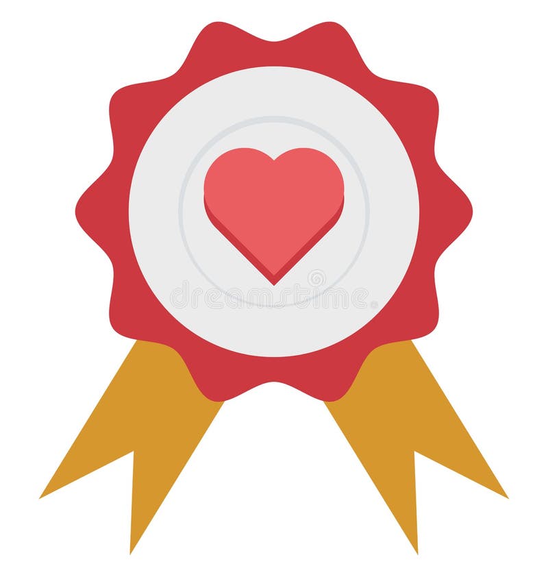 Badge, Heart Badge Vector Icon Editable Stock Vector - Illustration of ...