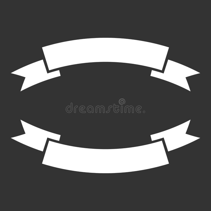 Badge Icon. Ribbon Vector Illustration in Flat Style on Black Ba Stock ...