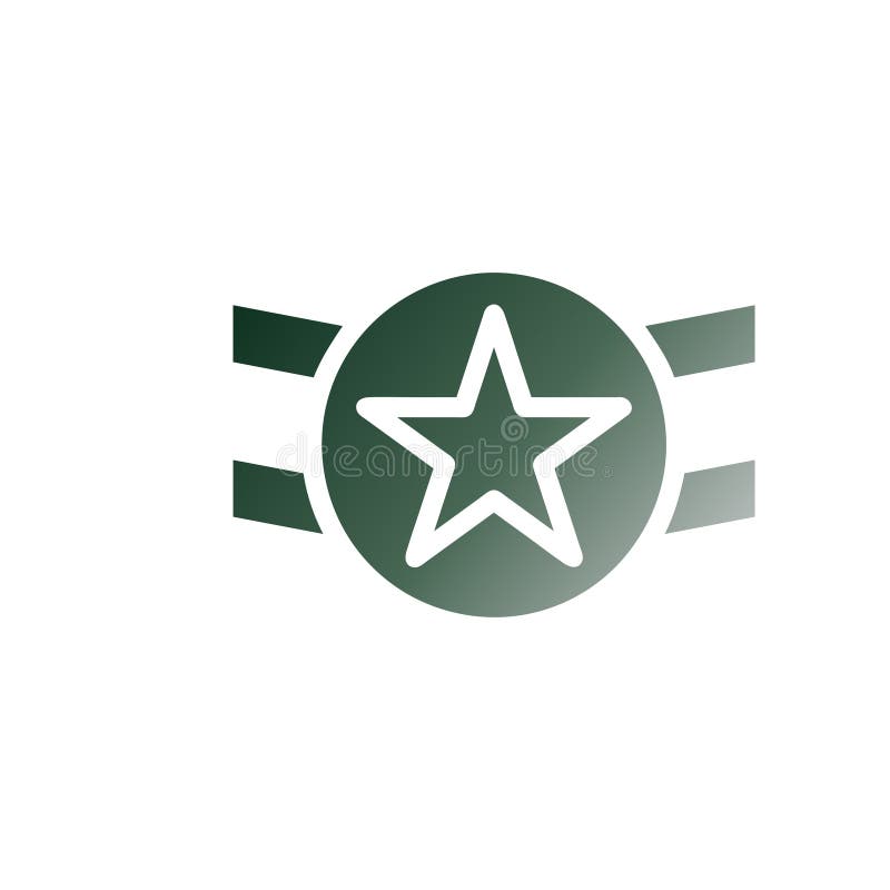 Badge Icon Solid Gradient Green White Colour Military Symbol Perfect ...