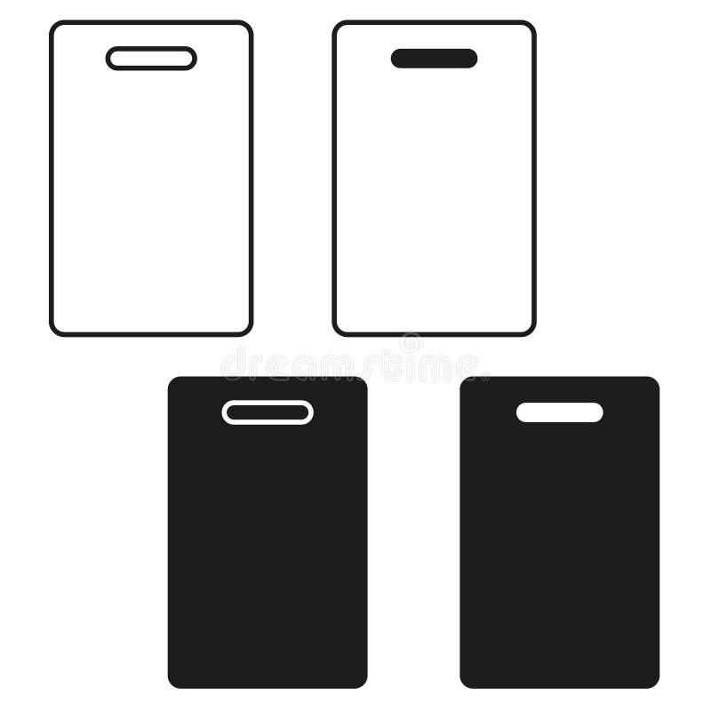 Badge Icons Set. Simple Black and White. Rectangular Design. Vector ...