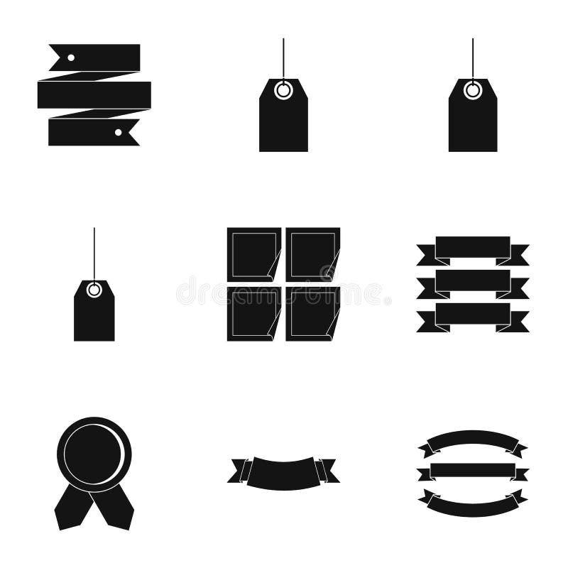 Badge Icons Set, Simple Style Stock Vector - Illustration of modern ...